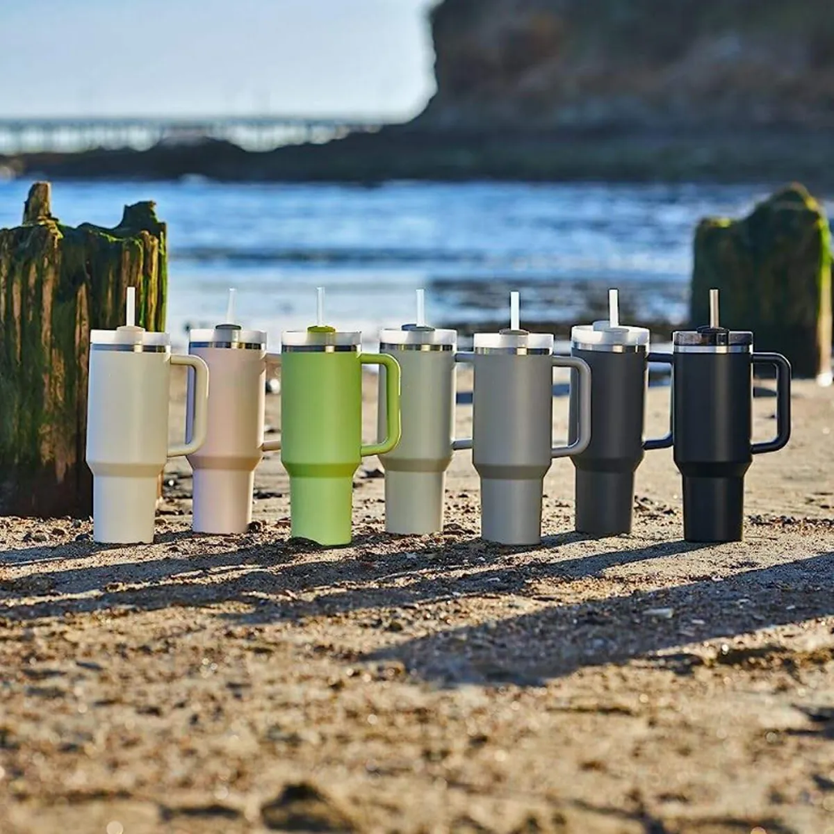 DHgate.com:40oz Stainless Steel Coffee Mug with Lid and Straw, Double ...