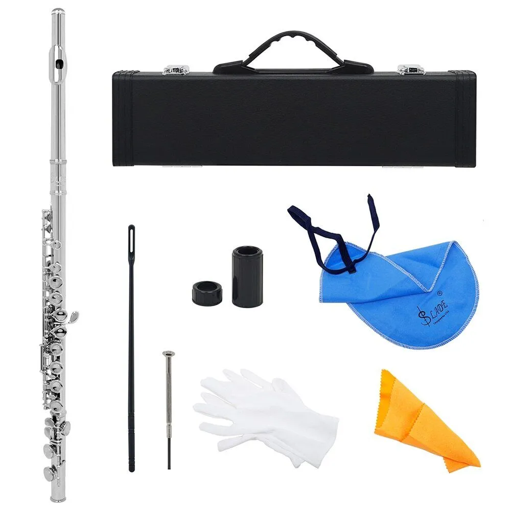 DHgate.com:16 Hole Flute C Closed Hole Silver Plated Cupronickel Flute ...