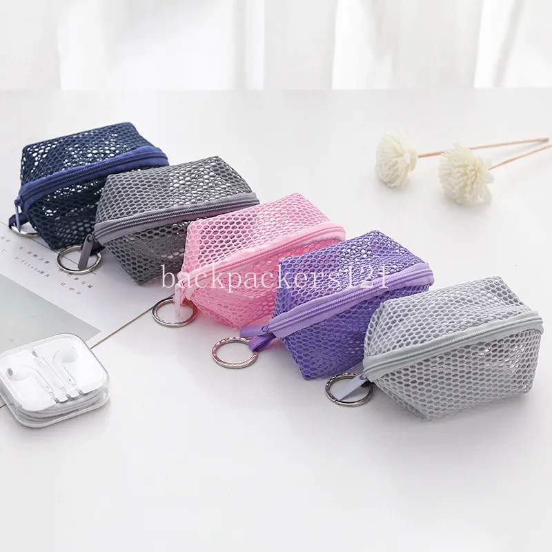 Cute Mesh Coin Purse - Mini Earphone Case, Portable Key & Makeup Egg ...