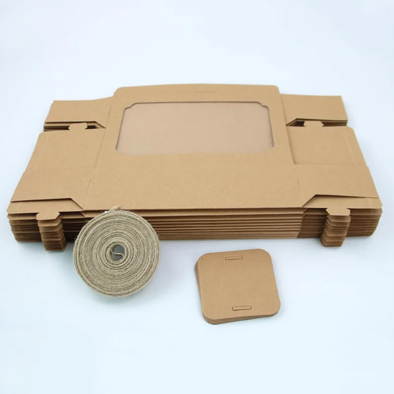 Kraft Paper Gift Box With Window Lightweight Cardboard Treat Boxes For ...