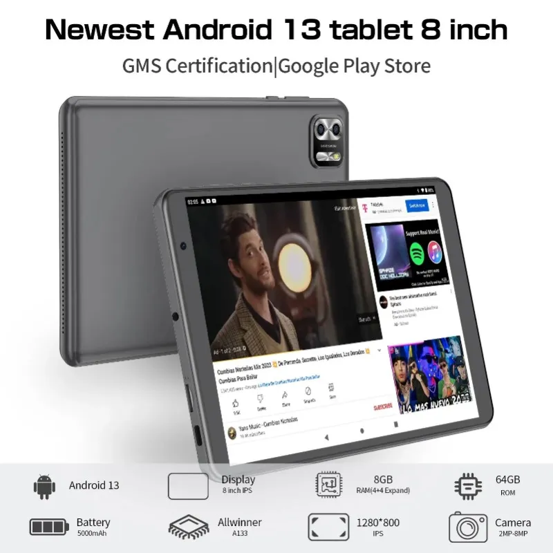 PRITOM 8 Inch Tablet Android 13 with 8GB RAM, 64GB Storage, 1TB ...
