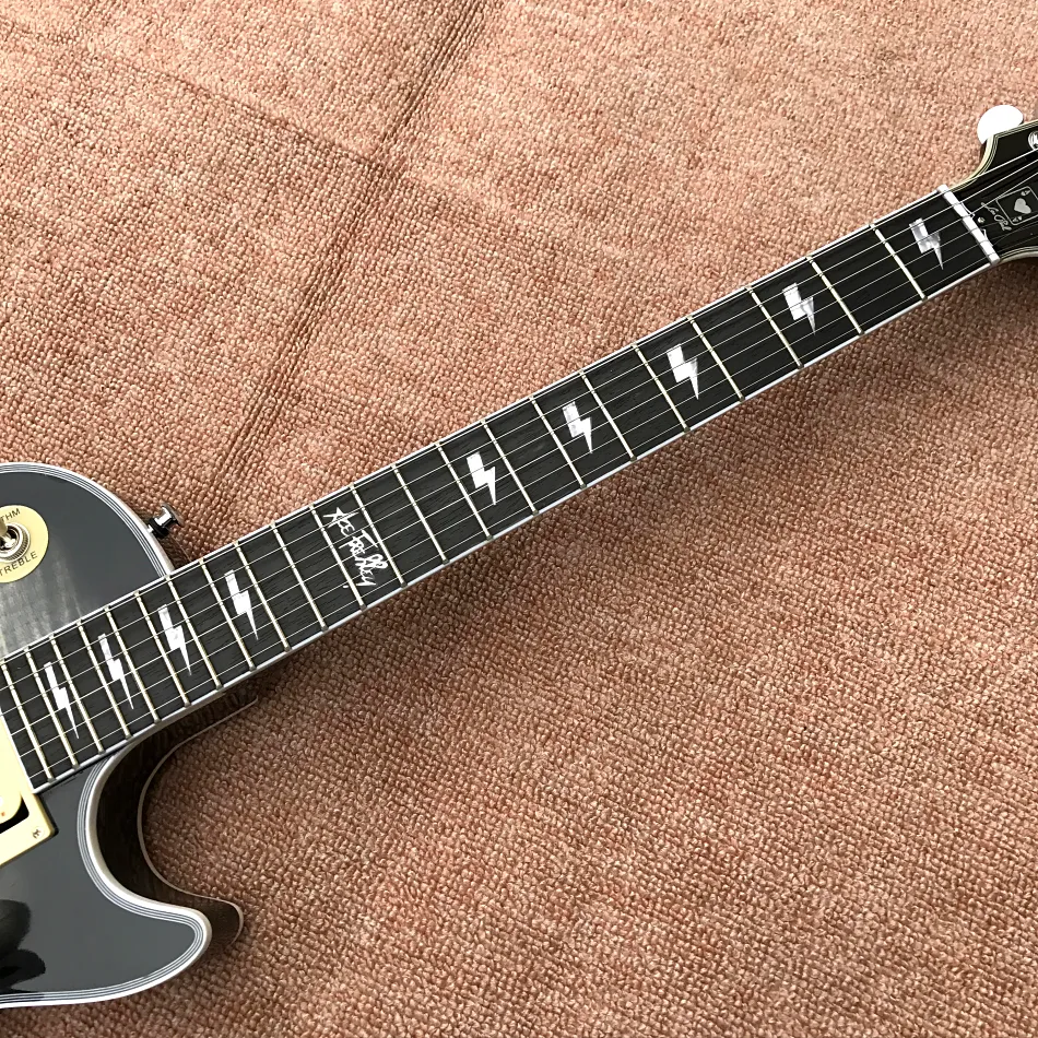 SHOP Personnalisé Ace Frehley Budokan Signature Trans Black Flame Maple ...