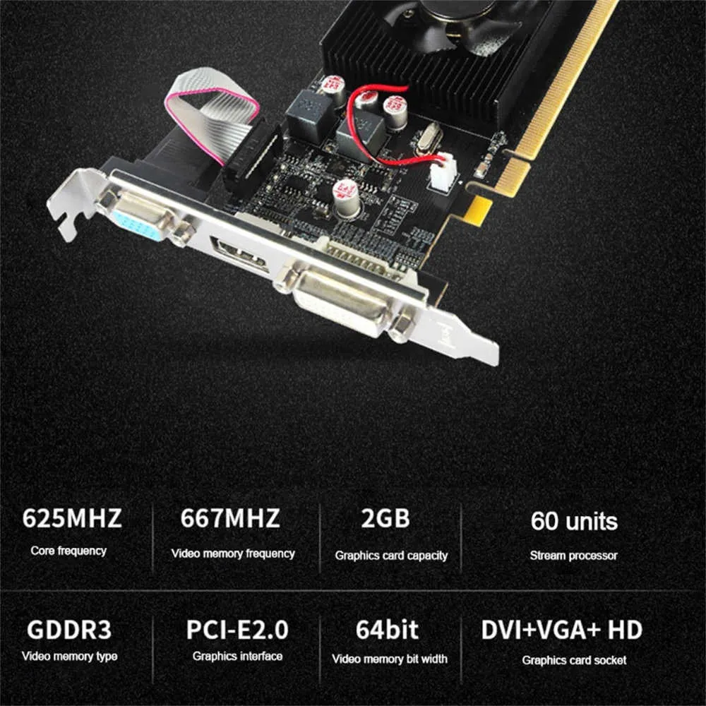 Entry Level Graphics Card With 2GB GDDR3 Memory PCI E 2.0 Interface, HD ...
