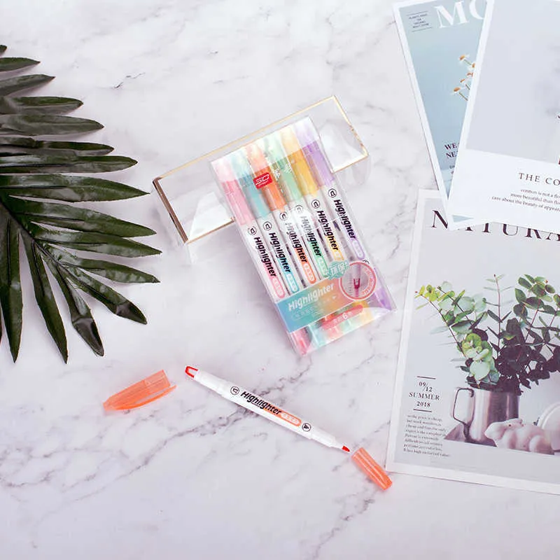 Pastel Highlighter Set - Unique Window Tip, Double Head, Midline ...