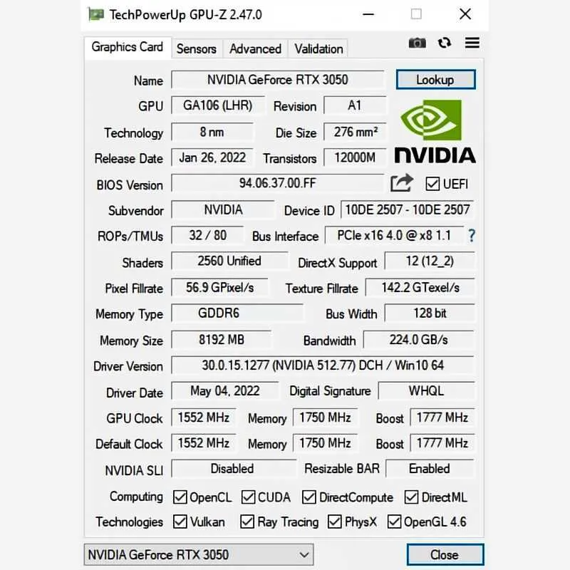 YESTON GeForce RTX 3050 8GB GDDR6 Gaming Graphics Card 128 Bit NVIDIA ...