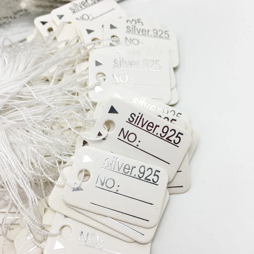 2415mm 925 Silver Gold Stars DIY Handwritten Price Tag Rectangular ...