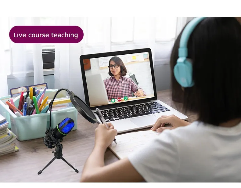 ME4 USB Microphone RGB Led Lights Noise Reduction... From Elainestore ...