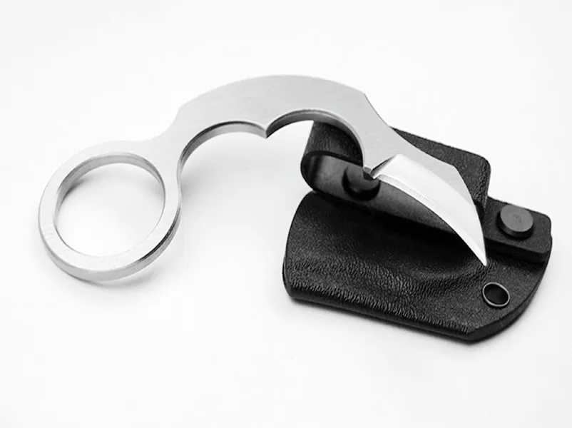 THE ONE EDC Small Karambit Knife Fixed Blades D2 Steel Blade Camping ...