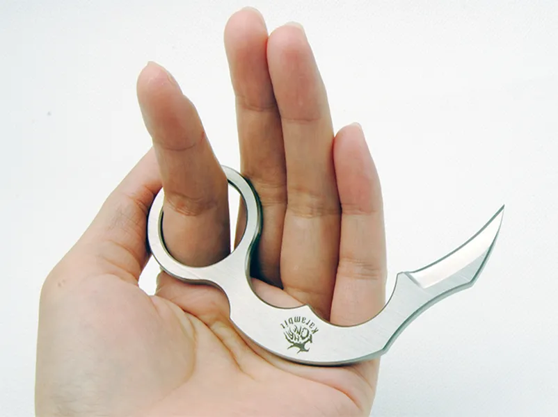 THE ONE EDC Small Karambit Knife Fixed Blades D2 Steel Blade Camping ...