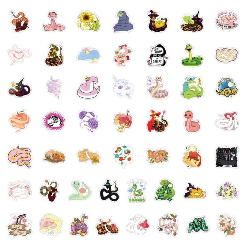 Cartoon Snake Stickers Cute Serpent Decals For Kids, Skateboard, Car ...