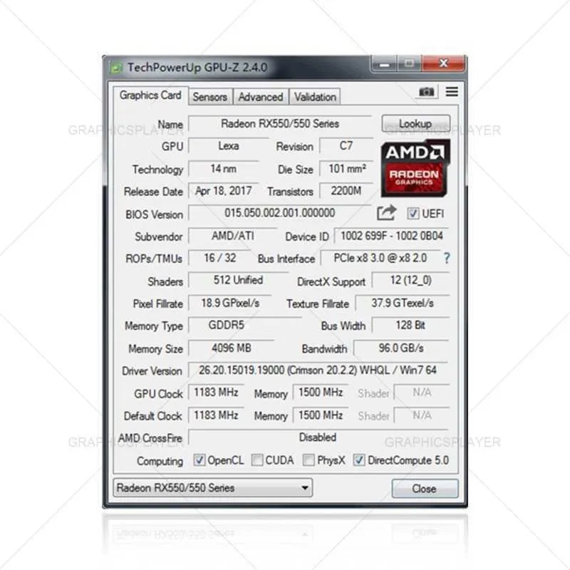 Computer Graphics RX550 4GB 128BIT Video Card PC VGA Game Card For AMD ...