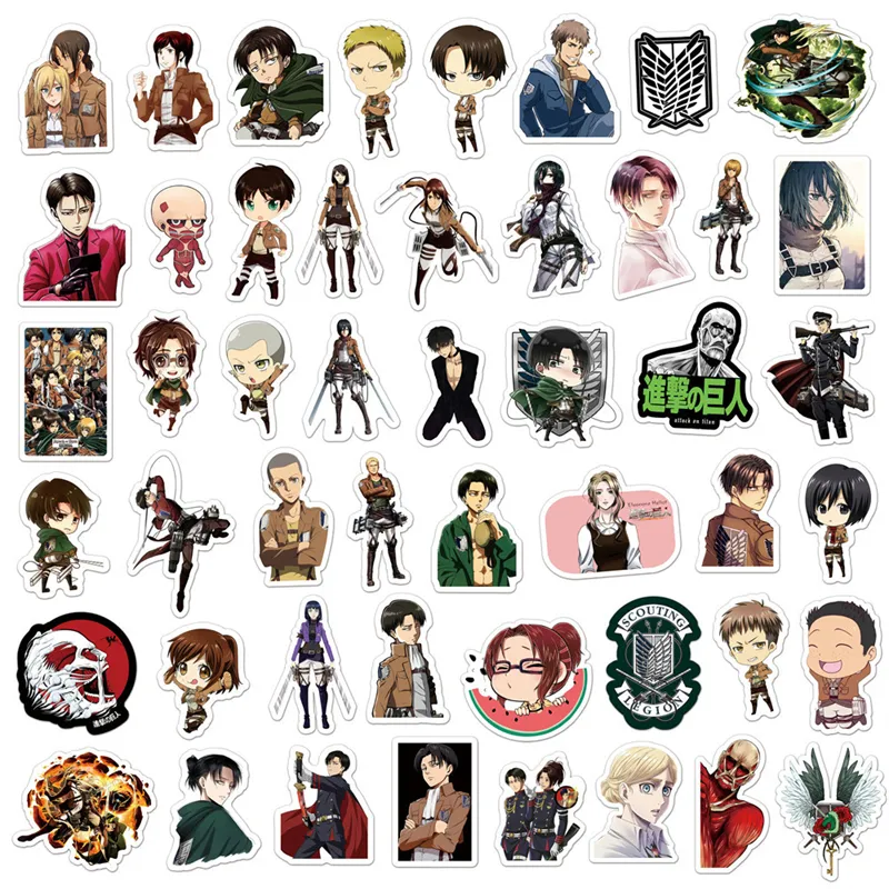 Attack On Titan Vinyl Waifu Stickers Waterproof Anime AOT Decals For ...