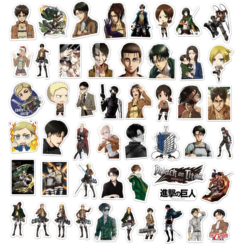 Attack On Titan Vinyl Waifu Stickers Waterproof Anime AOT Decals For ...