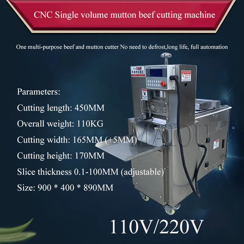Electric Meat Slicer: Stainless Steel CNC Single Cut Mutton Roll ...
