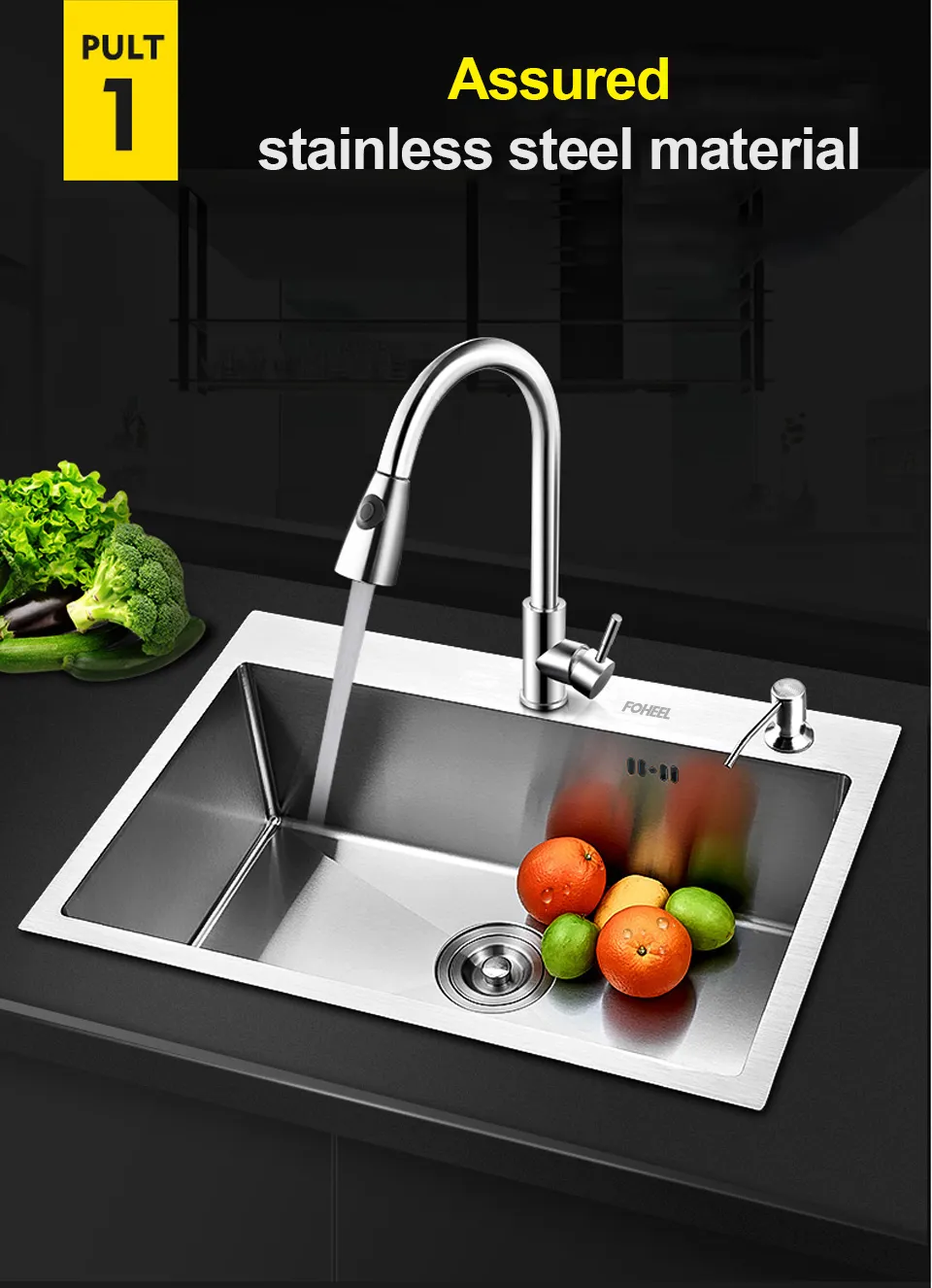 Handmade Brushed Stainless Steel Franke Stainless Steel Sink Single ...