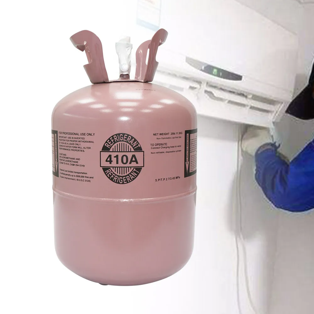25 Lb R410A Refrigerant Cylinder - Freon Steel Tank for AC Systems ...