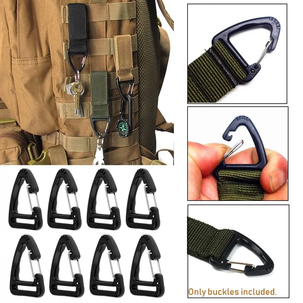 20 Pack Plastic Triangle Carabiner Buckles For Backpacks, Camping, And ...