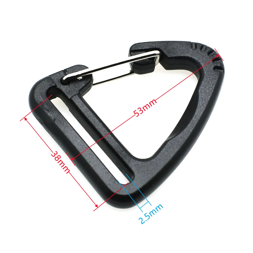 20 Pack Plastic Triangle Carabiner Buckles For Backpacks, Camping, And ...