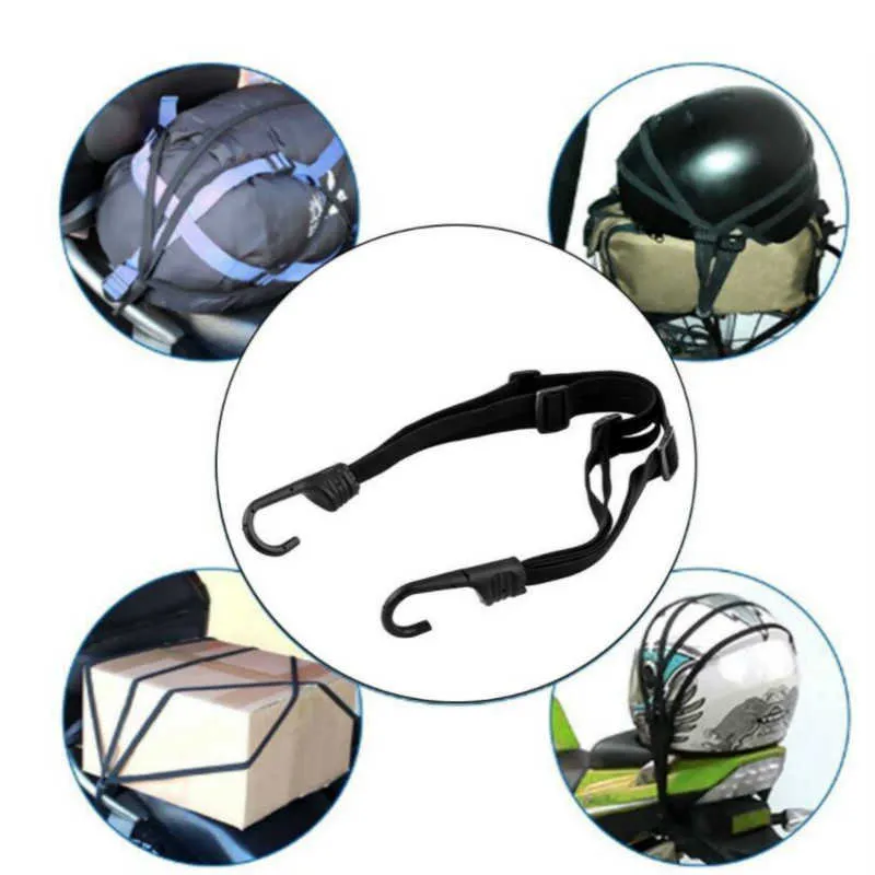 Premium 60CM Motorcycle Helmet Straps & Luggage Net - Retractable ...