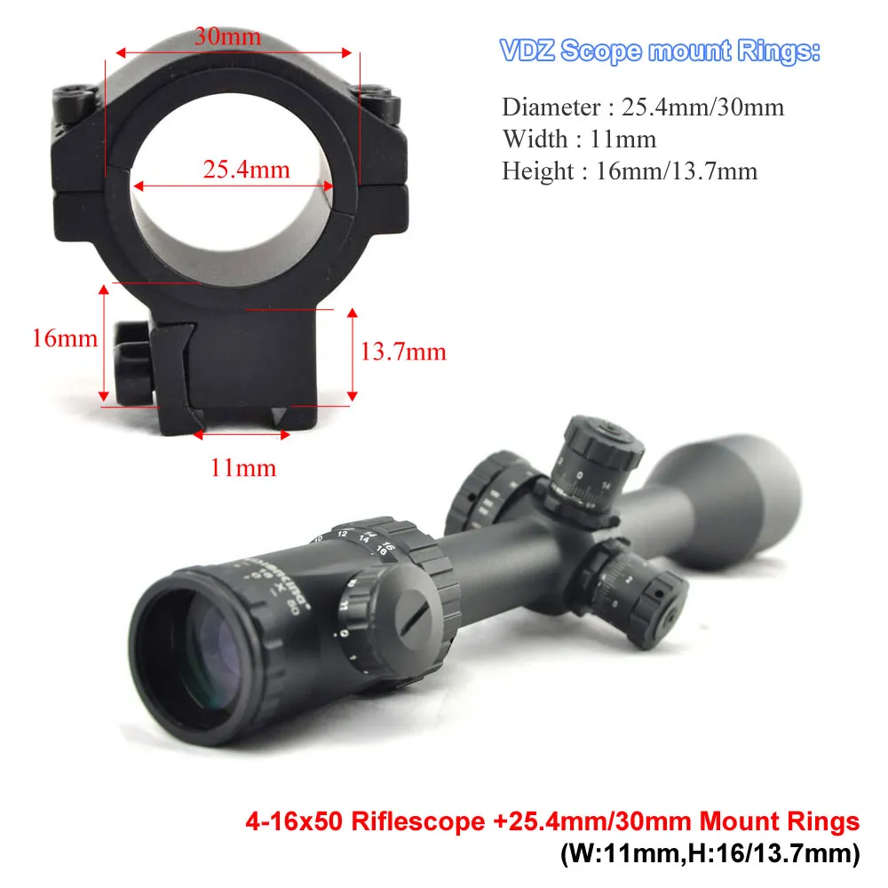 Visionking 4 16x50 Hunting Riflescope 30mm Long Range Targeting Scope ...