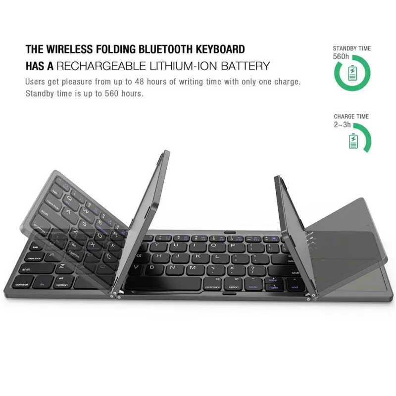 Wireless Folding Keyboard Bluetooth Keyboard With Touchpad For Windows Android Ios Mobile ...