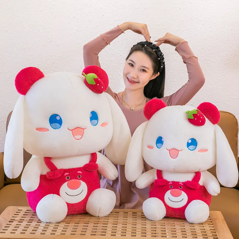 New Strawberry Rabbit Figure Stuffed Toy Girl Heart Soft And Cute Red ...