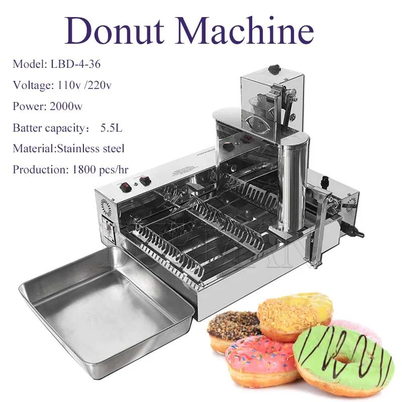 Commercial Electric 4 Rows Automatic Donut Maker Machine Mini Donut ...