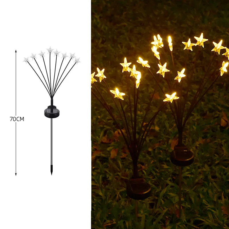 Solar Garden Pathway Lights Outdoor Firefly Lights Waterproof Bees Star ...