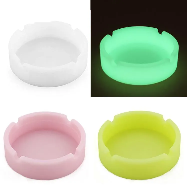 Silicone Ashtray Rubber Round Container Jar Ash Tray Tobacco Plate ...