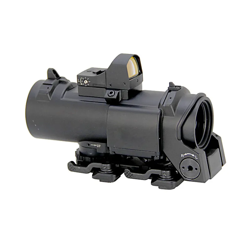 Tactical 1x 4x Magnification Dual Role Scope Red Illuminated Mil Dot ...