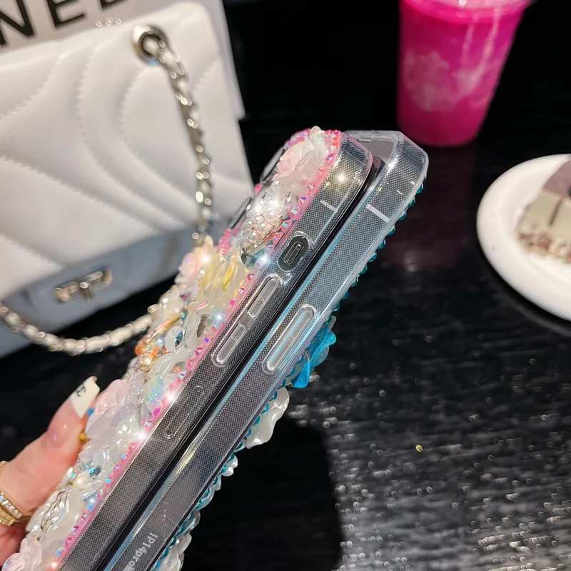 Luxury 3D Phoenix Peony Flower Diamond IPhone Cases With Shinny ...