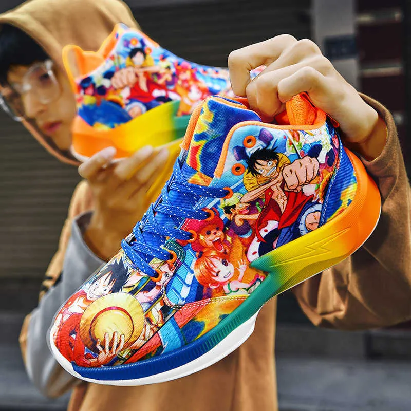 DHgate.com:Youth Multicolor Cartoon High Top Basketball Sneakers: Lace ...