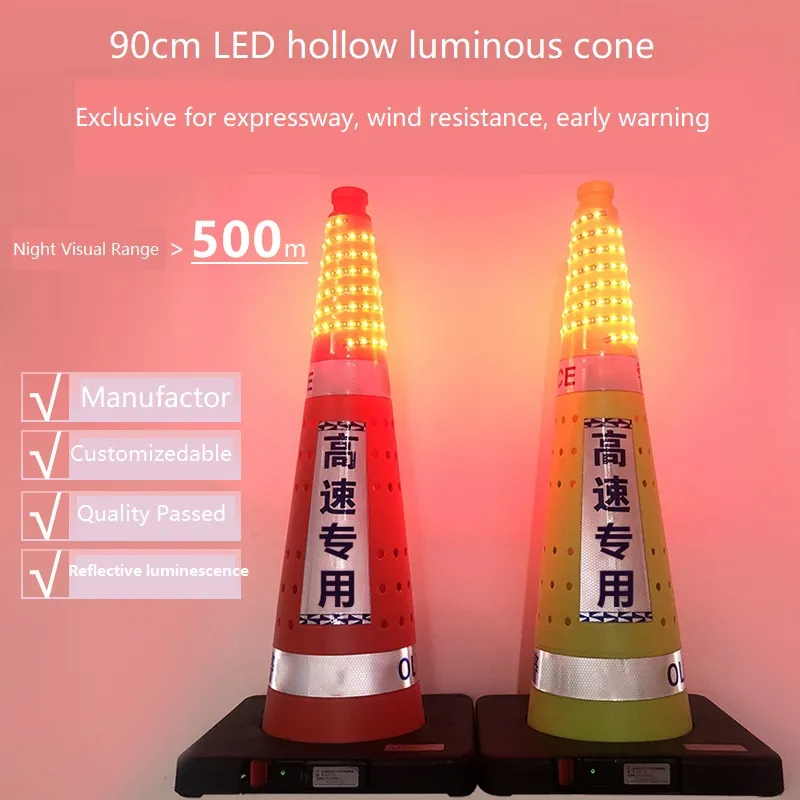 90cm LED Traffic Cone - Emergency Road Safety, Reflective & Light-Up ...