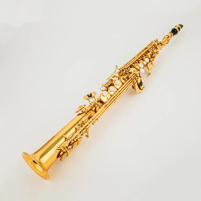 Professional Bb Soprano Saxophone - Gold & Nickel Finish, Two Necks ...
