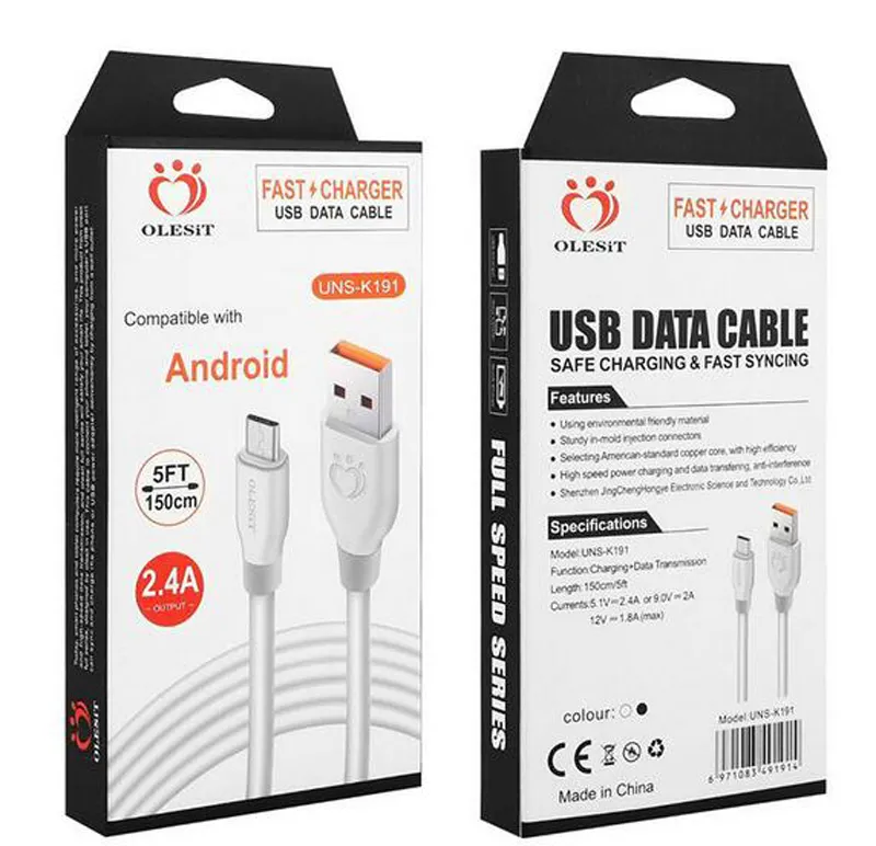 Olesit USB To Type C Micro Data Cable 1.5M 5FT Fast Charging Super ...