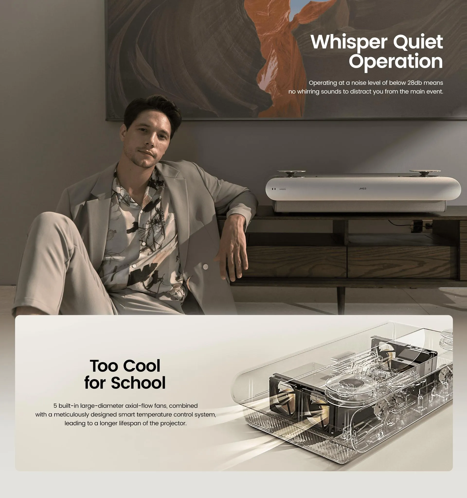 JMGO U2 4K Ultra Short Throw Laser Projector | 2400 ANSI Lumens, Global ...