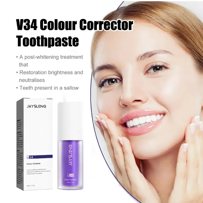 30ML Hismile V34 Purple Teeth Whitening Toothpaste Airless Bottle For ...