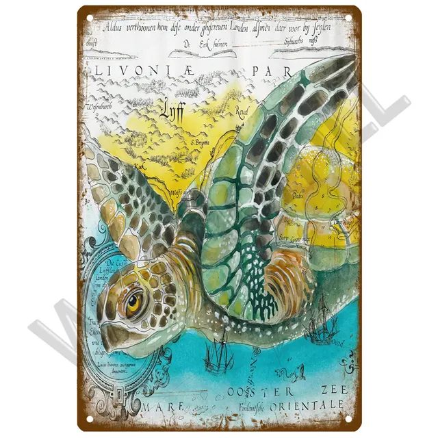 Beach Country Tin Sign Beach Landscape Poster Plaque Summer Metal Sign ...