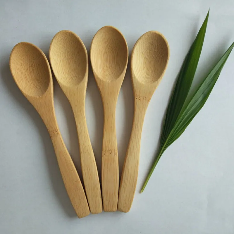 Natural Bamboo Spoons: Wooden Dessert Ice Cream Spoons, Mini Spoons For ...