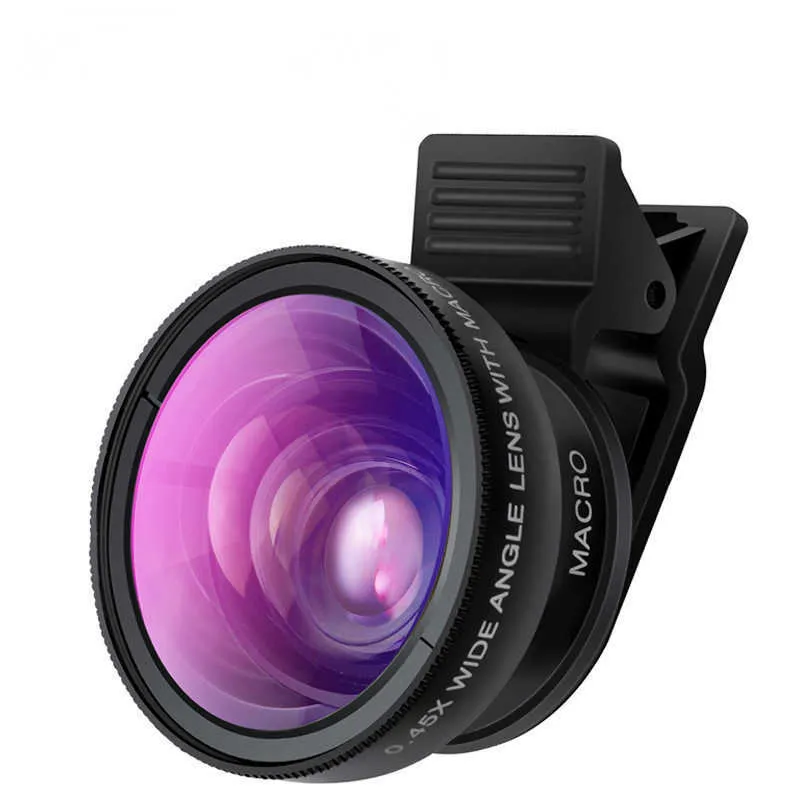 2-in-1 HD Phone Lens Kit: 0.45x Wide Angle & Macro Lens with Clip-on ...