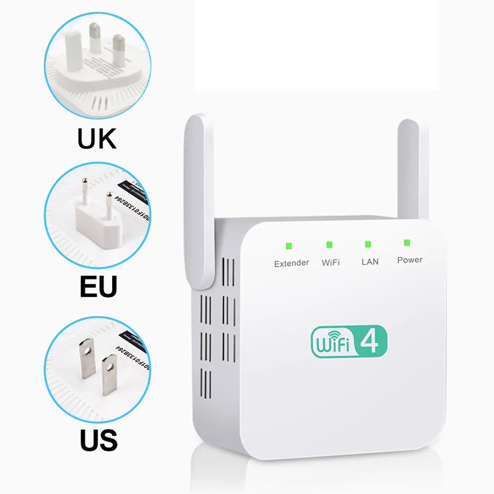 Long Distance Wi Fi Extender: 300Mbps Dual Antenna Wireless Network Repeater For Enhanced 2.4G ...