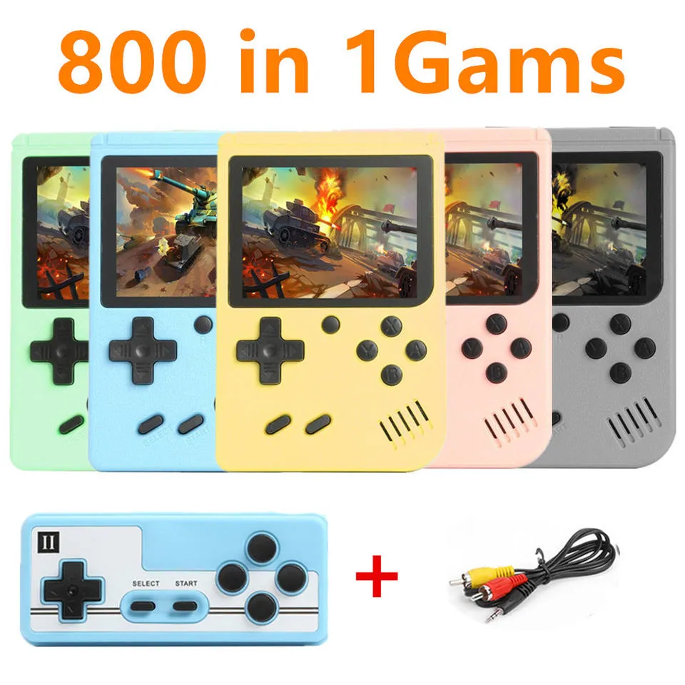800 in 1 Retro Video Game player Support Two Players 8 Bit 3.0 Inch Colorful LCD Mini Handheld Macaroon Game Console