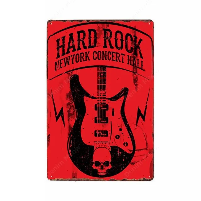 Rock Music Vintage Tin Sign Rock Roll Metal Art Poster Hard Rock Star ...