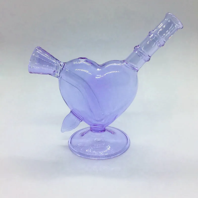 Wholesale Colorful Mini Girl Glass Bubbler With Love Heart Swords For ...