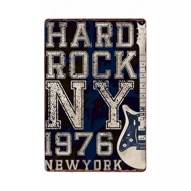 Rock Music Vintage Tin Sign Rock Roll Metal Art Poster Hard Rock Star ...