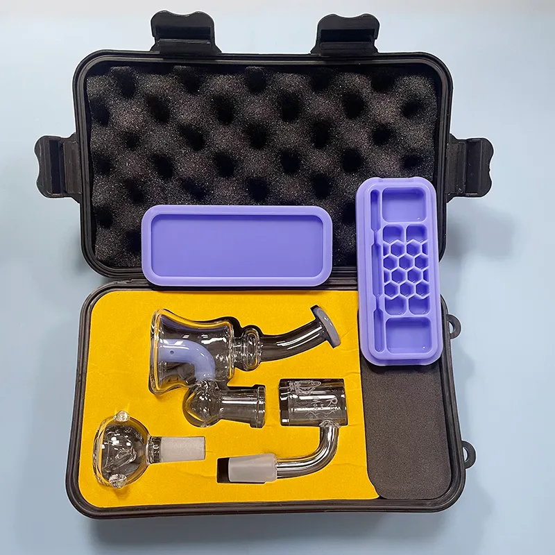 Mini Glass Beaker Smoking Pipe Dab Rig Water Bong Set With 14mm Male ...