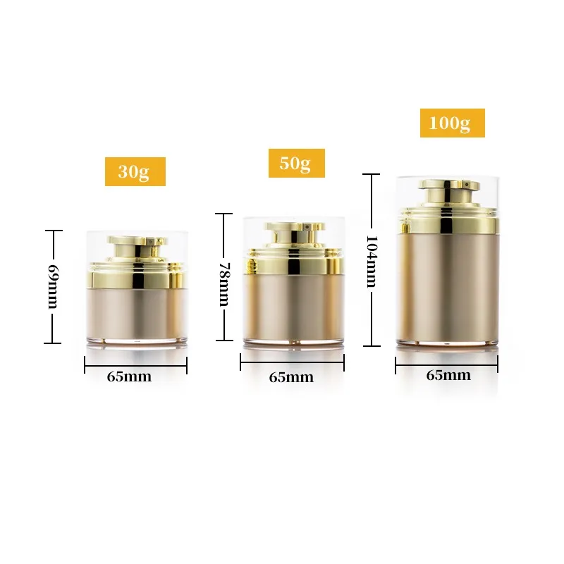 Travel Size Refillable Airless Pump Jars 30g/50g And 100g Sizes For ...