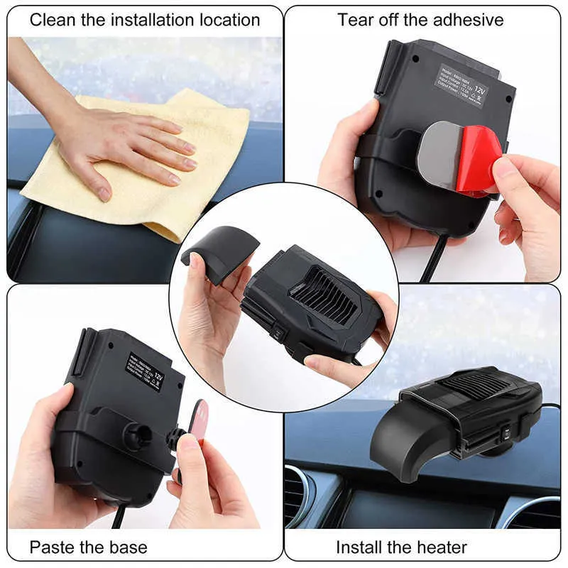 Portable Heater Car 12V Auto Car Heater & Cooling Fan With 360 Degree ...