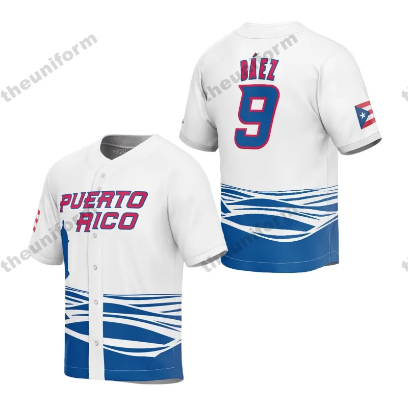 Puerto Rico World Baseball Classic Jerseys 9 Javier Baez 12 Francisco ...