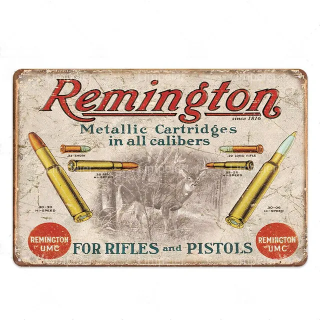 Hunting Plaque Vintage Metal Engraving Tin Sign Bar Club Garden ...